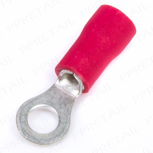 3.7mm 50x RED FULLY INSULATED RING CRIMP TERMINAL Eyelet Electrical ...