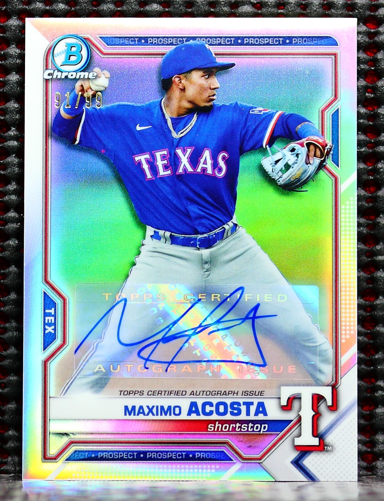 MAXIMO ACOSTA - 2021 BOWMAN CHROME DRAFT IMAGE VARIATION AUTOGRAPH #ED ...