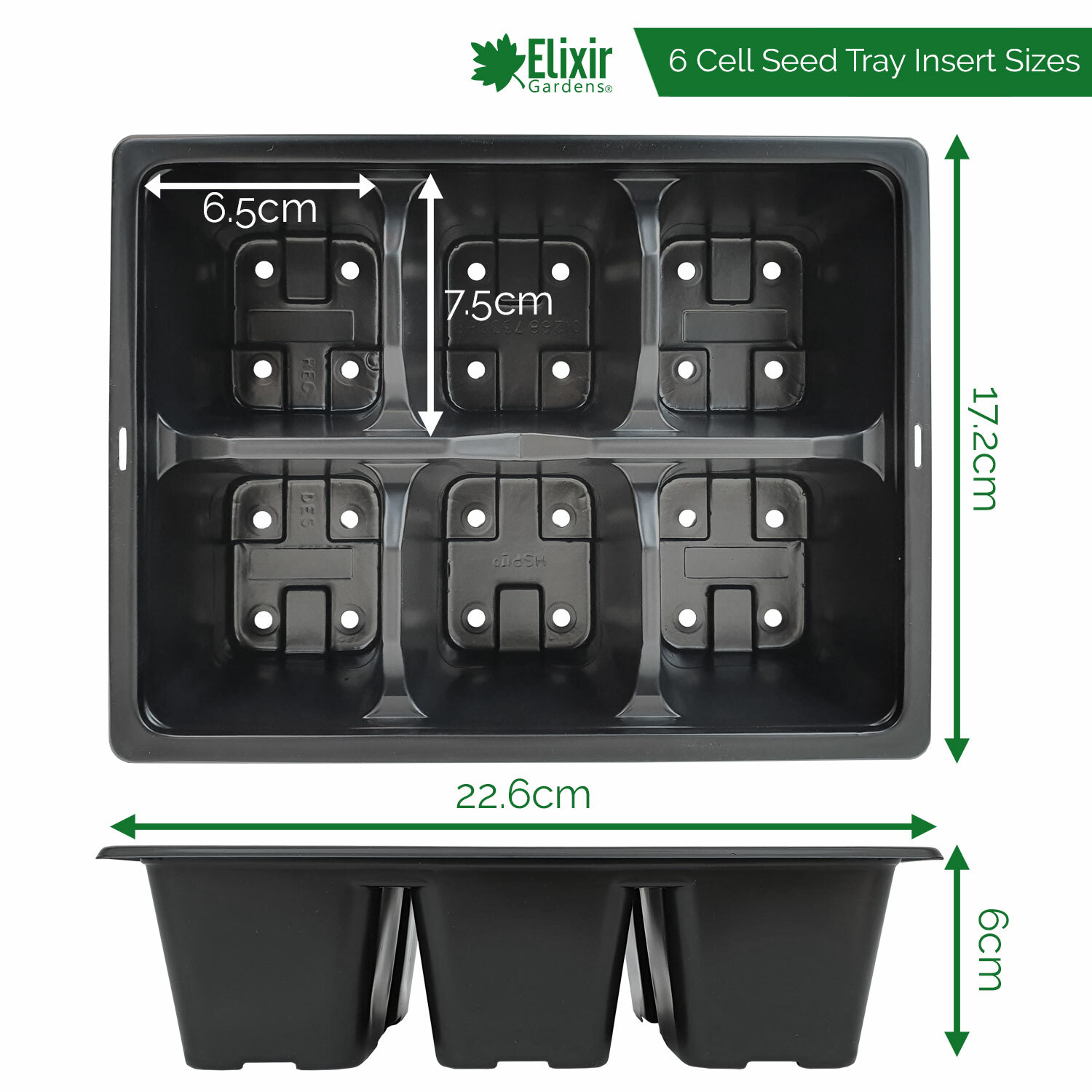 6 Cell Bedding Plant Pack Tray Inserts for Half Size Seed Trays x 100 ...