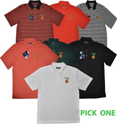 NCAA FAMU Florida A&M Rattlers University Men's Snake Stretch Golf Polo ...