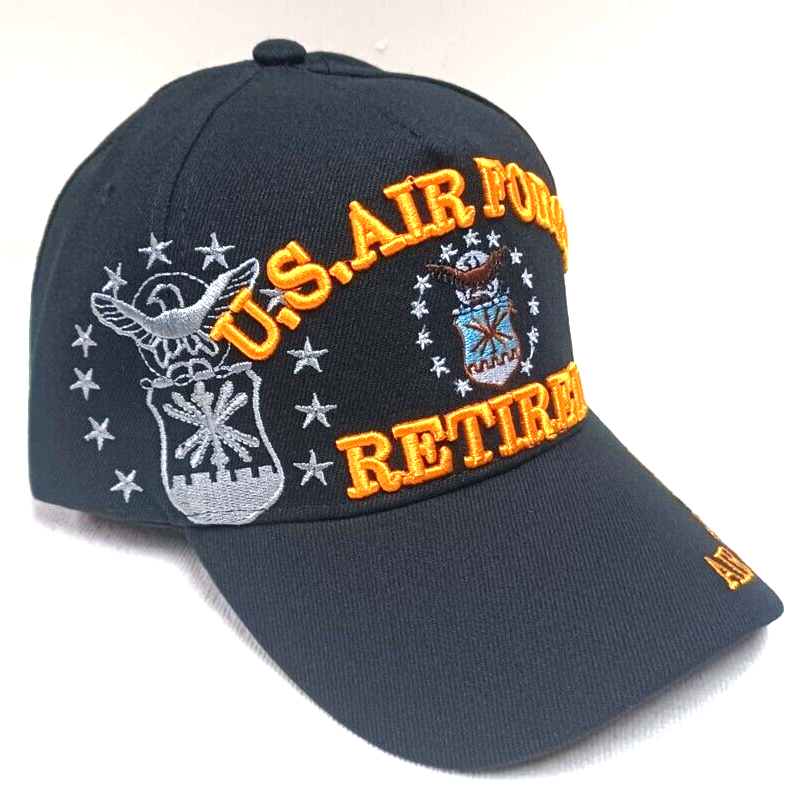 U.S. AIR FORCE RETIRED HAT MILITARY HAT CAP BLACK | eBay