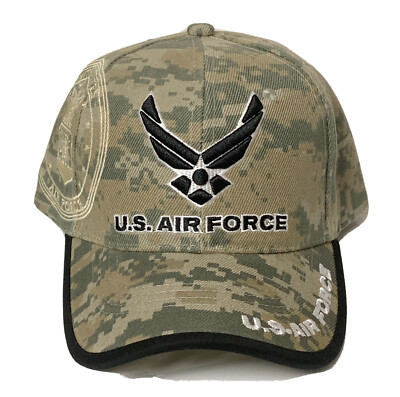 LICENSED CAMO CAMOUFLAGE US AIR FORCE USAF INSIGNIA LOGO EMBLEM Wings ...