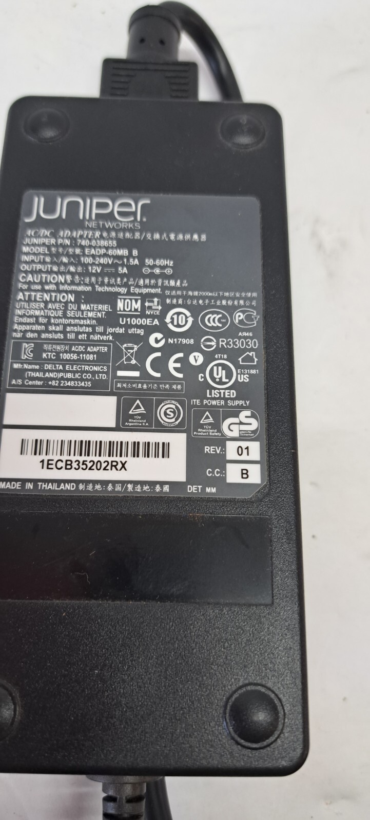 JUNIPER CPO 740-038655 AC/DC Power Adapter for sale online | eBay