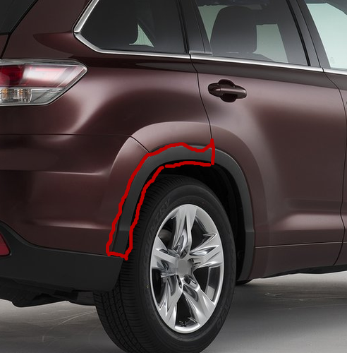 For 2014-2016 Toyota Highlander Rear Right Wheel Eyebrow Arches Fender ...