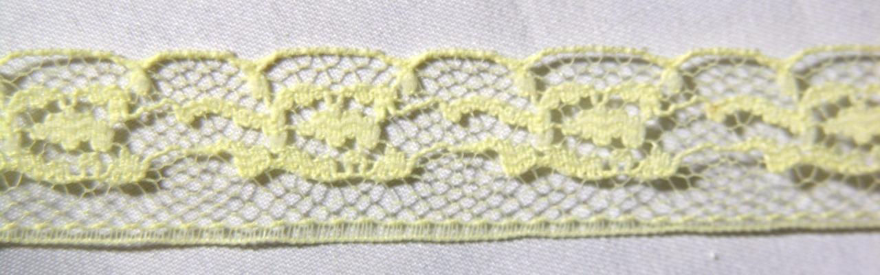 15 YDS VTG 1950S PALE YELLOW 5/8" NYLON LACE For DOLLS, BABY DRESSES ...