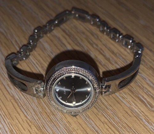 Quartz Japan Movement Silver Bracelet Watch with stones around watch | eBay