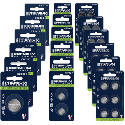 Premium Batteries 3V Child Safe Lithium Coin Cell Batteries (1, 2 & 6 ...