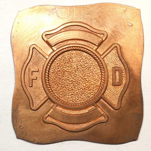BLANK FD FIREFIGHTER OBSOLETE FIRE DEPT BADGE Vintage Antique Authentic ...