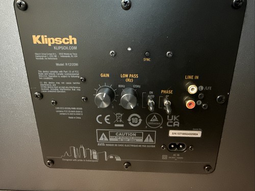 Klipsch R-120SWi 230W 12" Wireless Subwoofer with Digital Amplifier ...