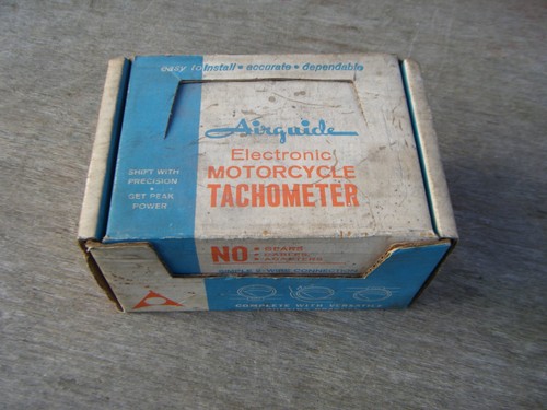 AIRGUIDE MOTORCYCLE TACHOMETER ELECTRONIC REV COUNTER VINTAGE DRAG ...