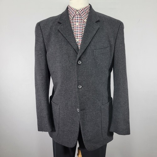 Jones New York Men's Sport Coat Blazer Three Button Gray Flannel Poly ...