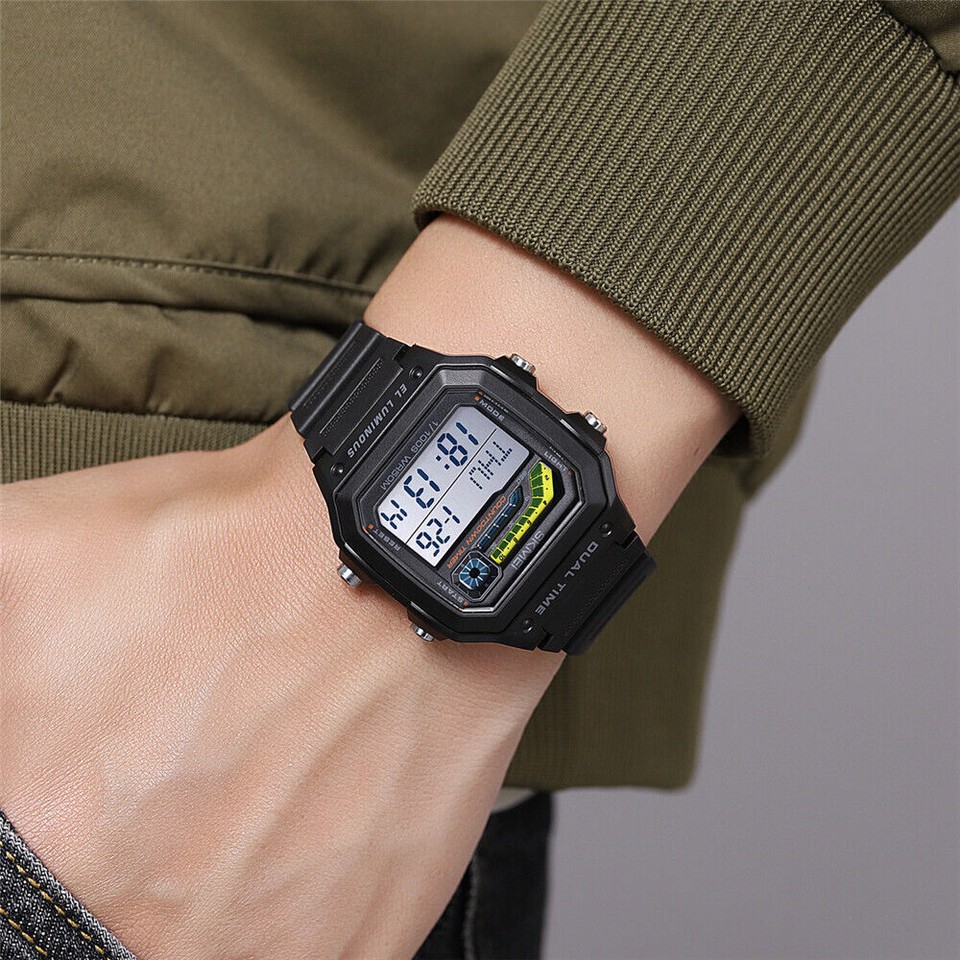 SKMEI Men Digital Watch Square Wristwatch Male Steel Watch Fashion ...