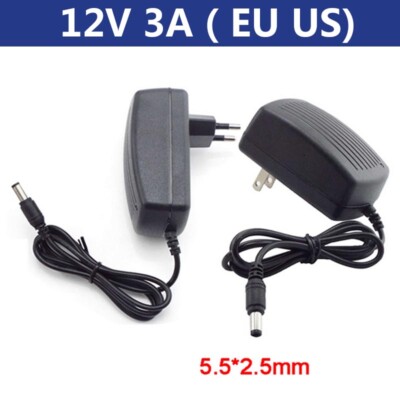 12V 3A Power Supply Adapter 3000am Charger AC to DC Transformer for LED ...
