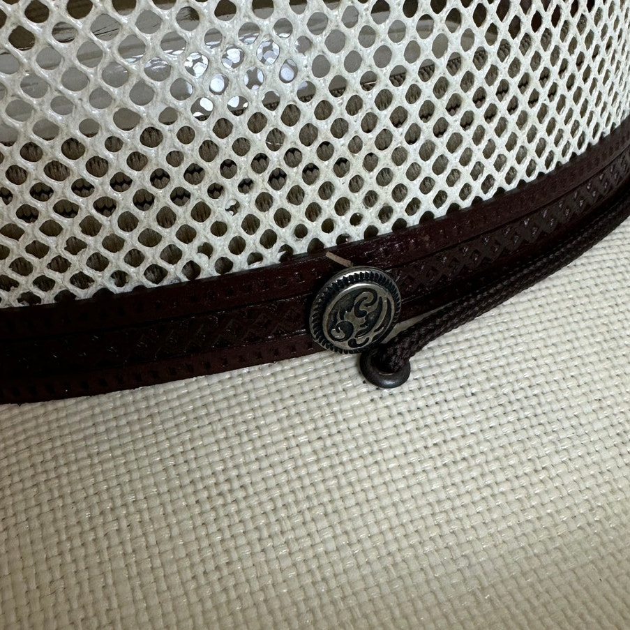 American Hat Makers Cream Panama Straw Hat Gambler Western Style with ...