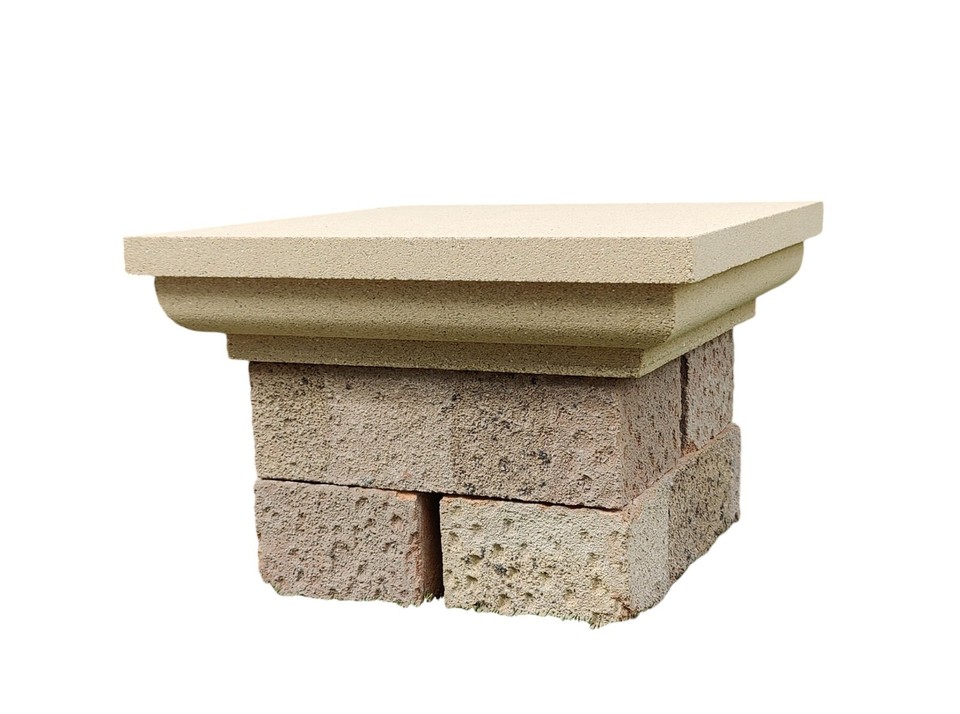 Cast Stone Pier Cap 1x1 FFT / Pillar Wall Caps / Brick Wall Caps / Pier ...