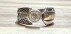 Vintage Designer Signed (JJ) AG 950 Sterling Silver & Gold Clear Stone ...