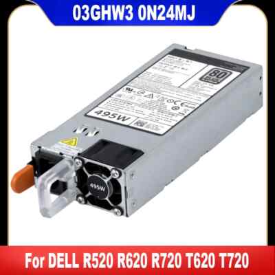 03GHW3 0N24MJ Original For DELL R520 R620 R720 T620 T720 495W Power ...