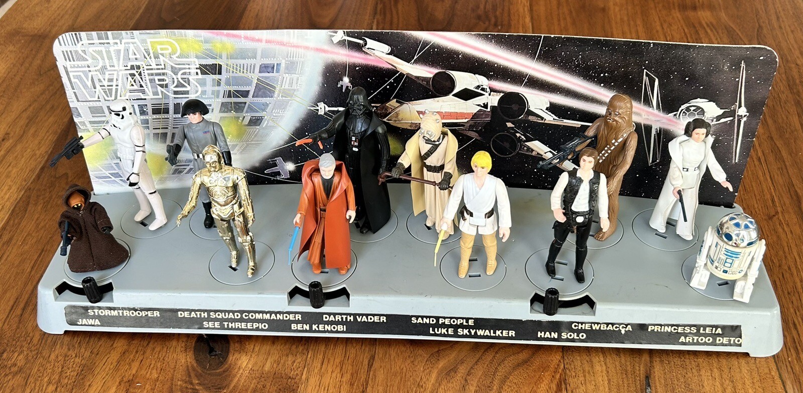 Vintage Star Wars First 12 Action Figures with Weapons Mail-Away Stand ...