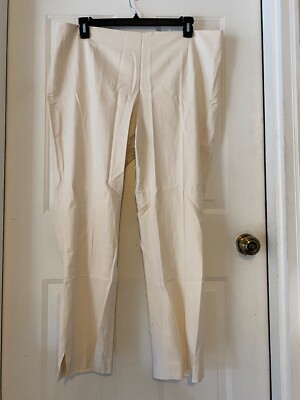 VINCE CAMUTO Cotton Doubleweave Vented Cuff Pant PEARL IVORY sz 16W | eBay