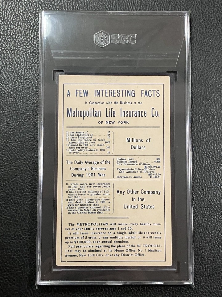 1902 Metropolitan Life Insurance Baseball Trade Card “Casey At The Bat ...
