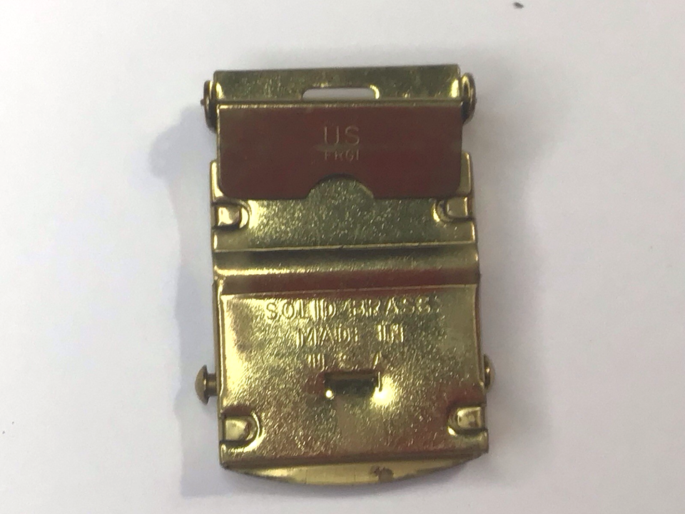 Vintage US Army Solid Brass Belt Buckle FRGI Military GI Issue Made in ...