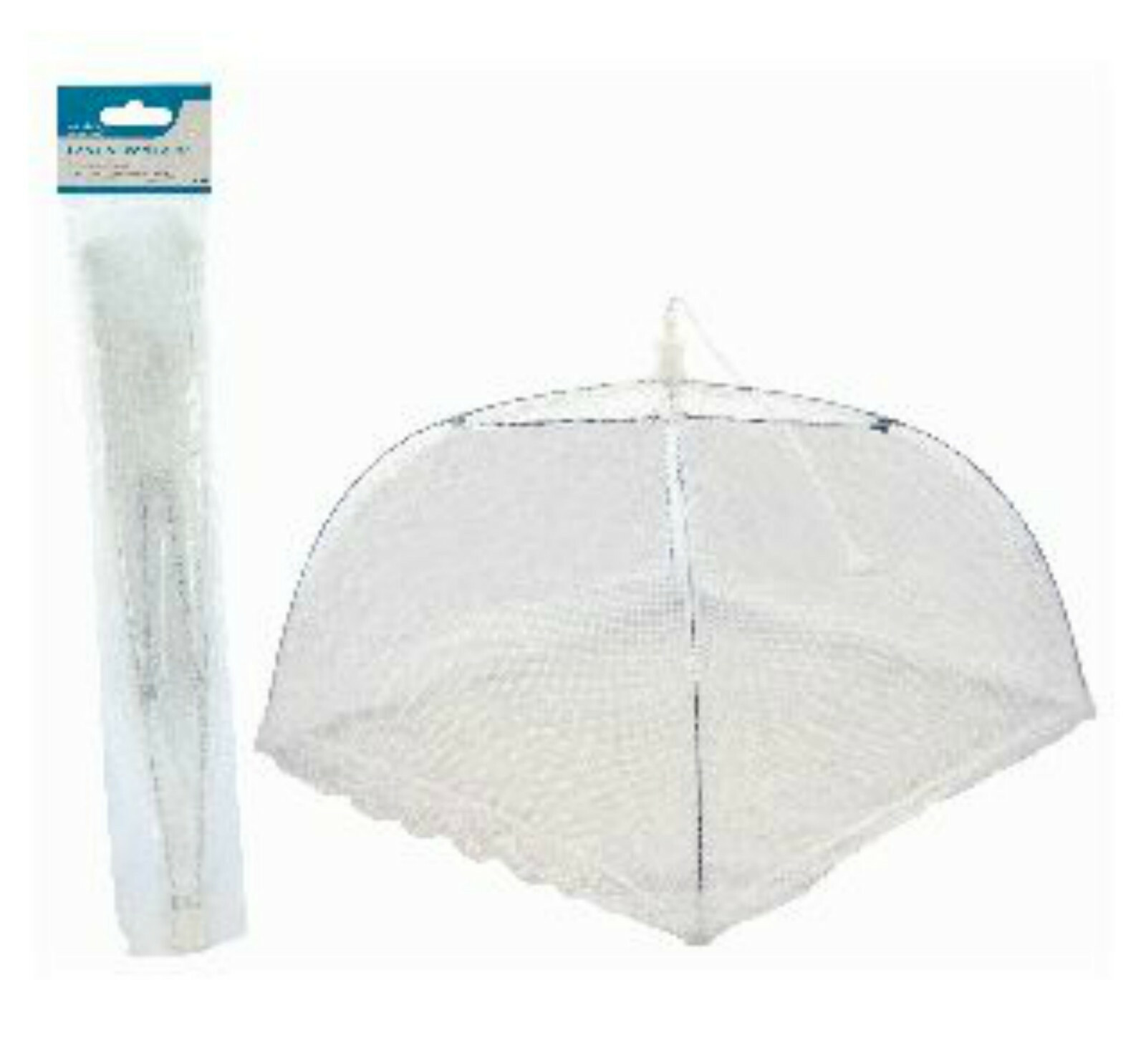 SET OF 2 WHITE 30CM FOOD NET UMBRELLA / POP UP MESH FLY COVER NETS ...