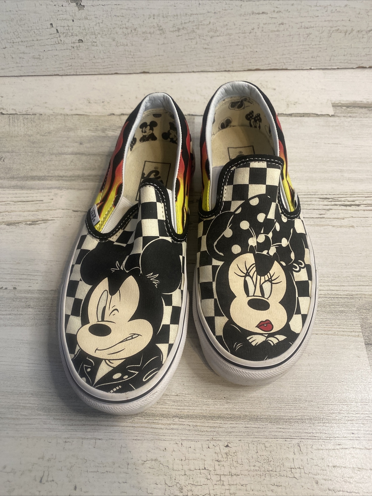 Vans X Disney Classic Slip On Mickey & Minnie Checker… - Gem