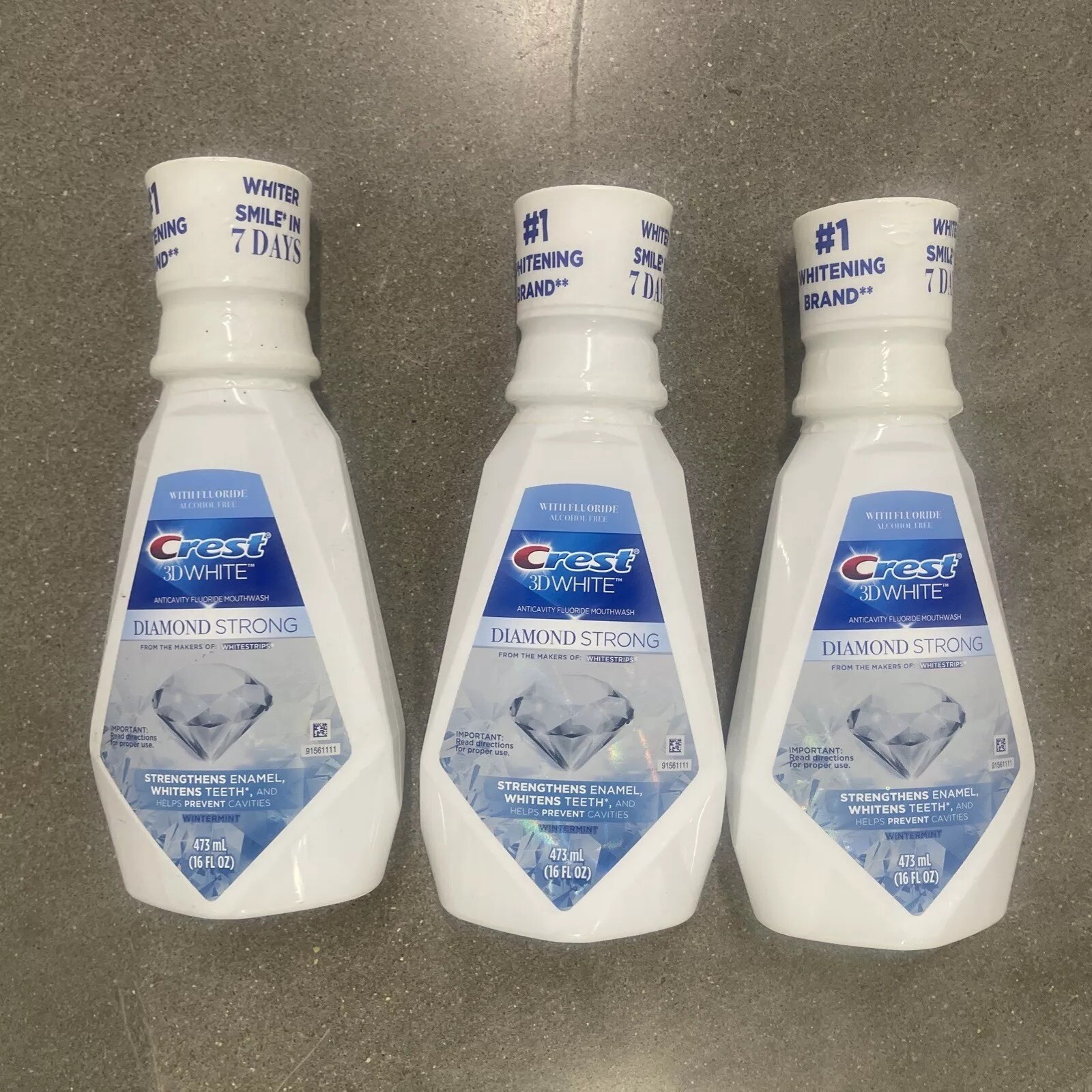 3 Crest 3D White Luxe Diamond Strong Anticavity Fluoride Mouth Rinse ...