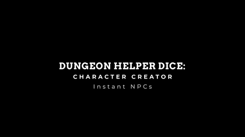 Dungeon Helper Dice: Character Creator 6 Set NPC Randomizer DM GM TTRPG ...