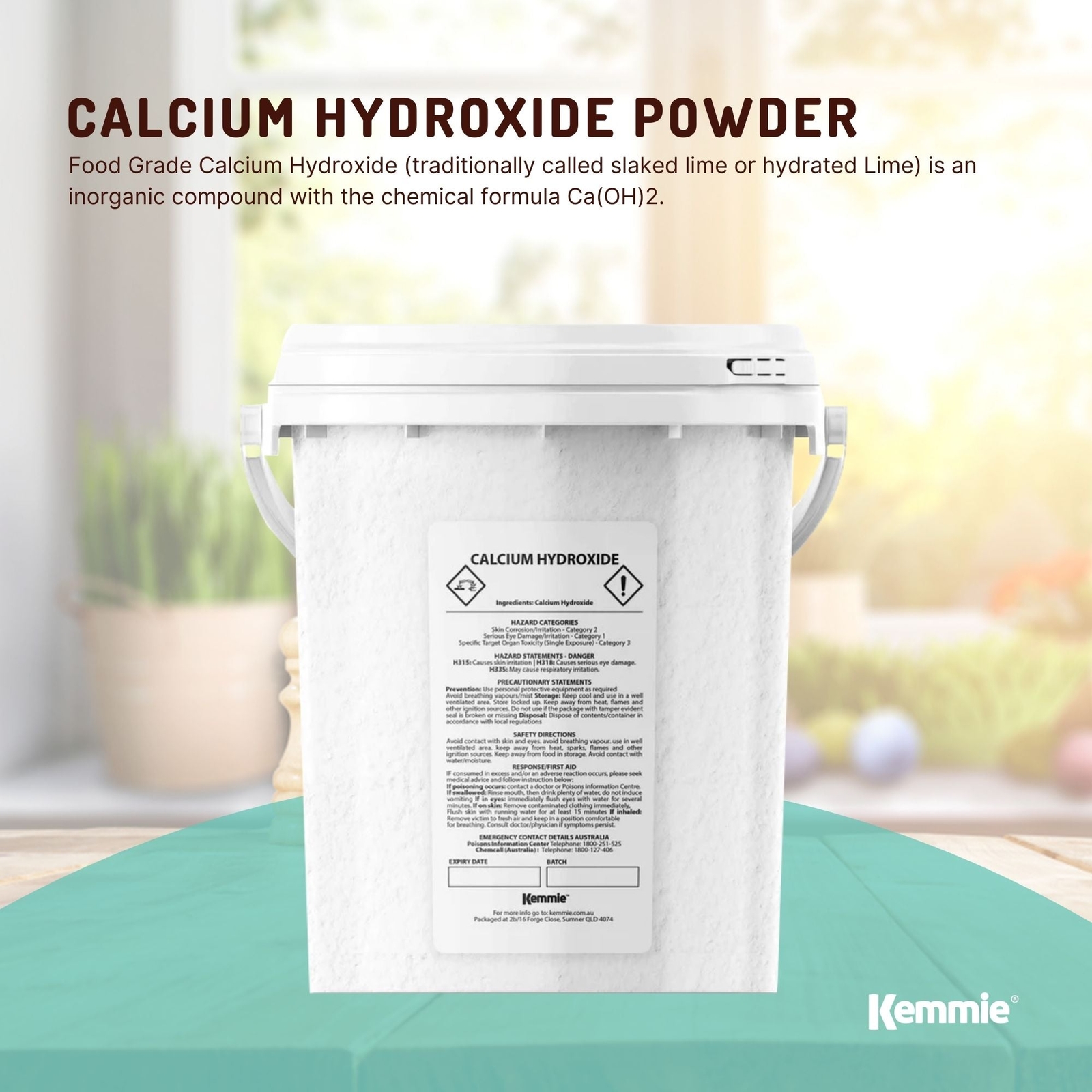 600g Food Grade Calcium Hydroxide Powder Tub FCC Hydrated Slaked ...