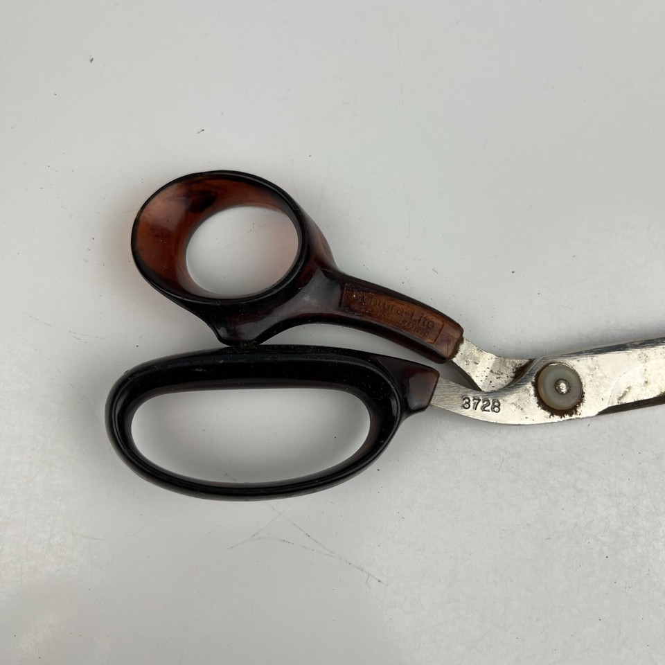 Vintage Wiss 3728 Faux Tortoise Shell Scissors Shears Contura Lite 8.25 ...