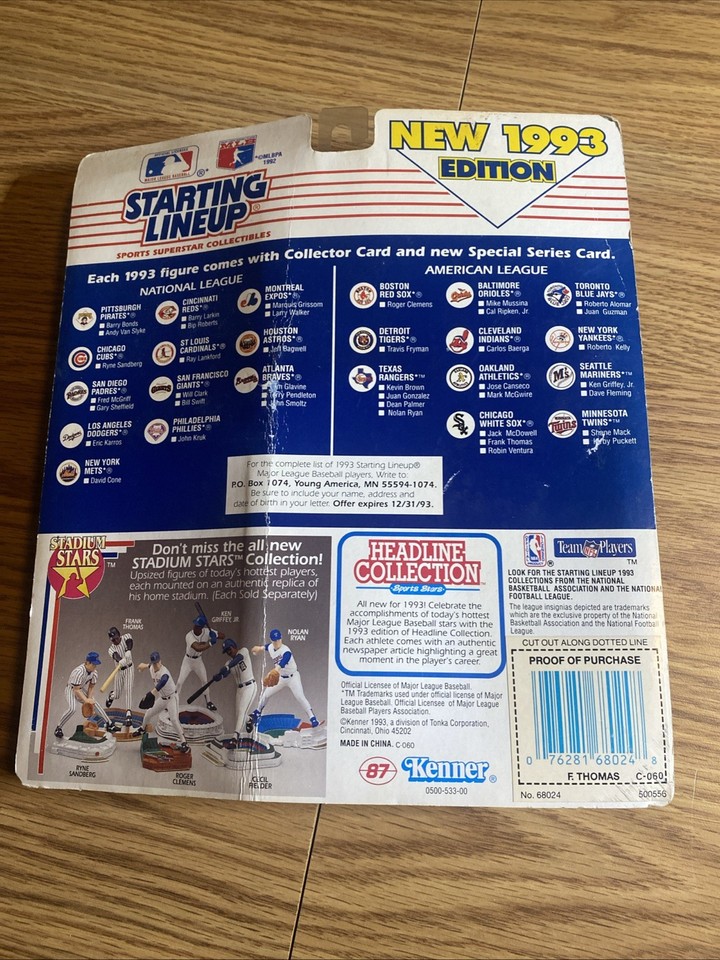 1993 Starting Lineup FRANK THOMAS Baseball Action Figure Chicago White ...