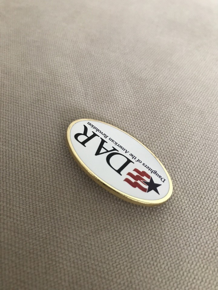 DAR Daughters of the American Revolution Oval Logo Flag Star Pin - NEW ...