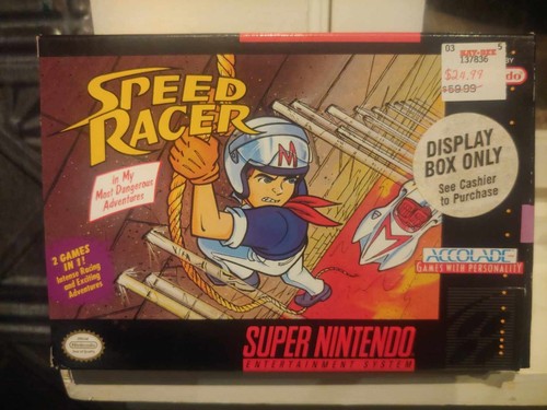 SPEED RACER Super Nintendo SNES Original 1993 ACCOLADE Cardboard ...