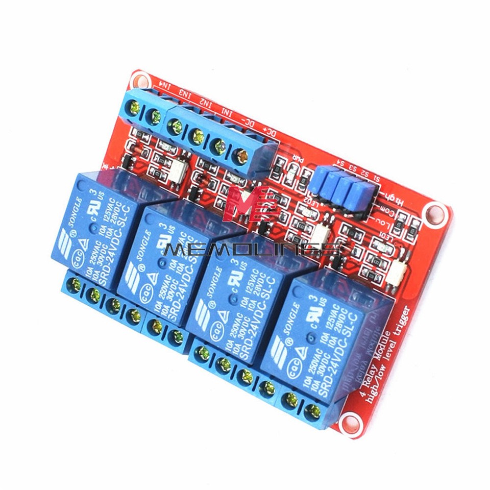 5 Pcs 24V 4 Channel Relay Module With OPTO-Isolated High and Low Level ...