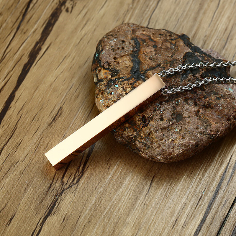 Cuboid Pendant Lover Men Women Necklace Chain Personalized Custom ...