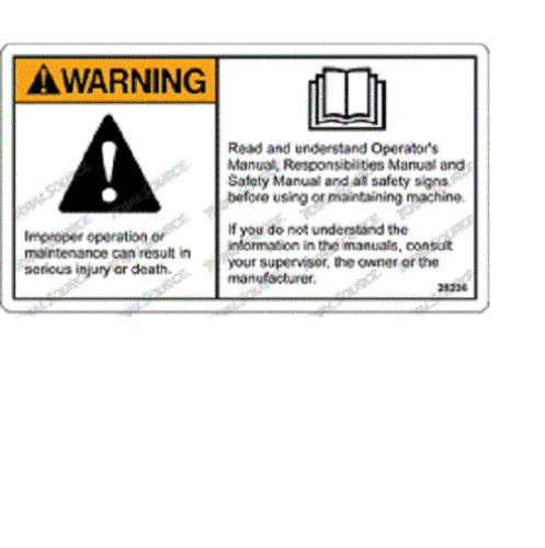 FOR Genie GR-20j - DECAL - WARN FAILURE READ MANUAL 28236GT | eBay