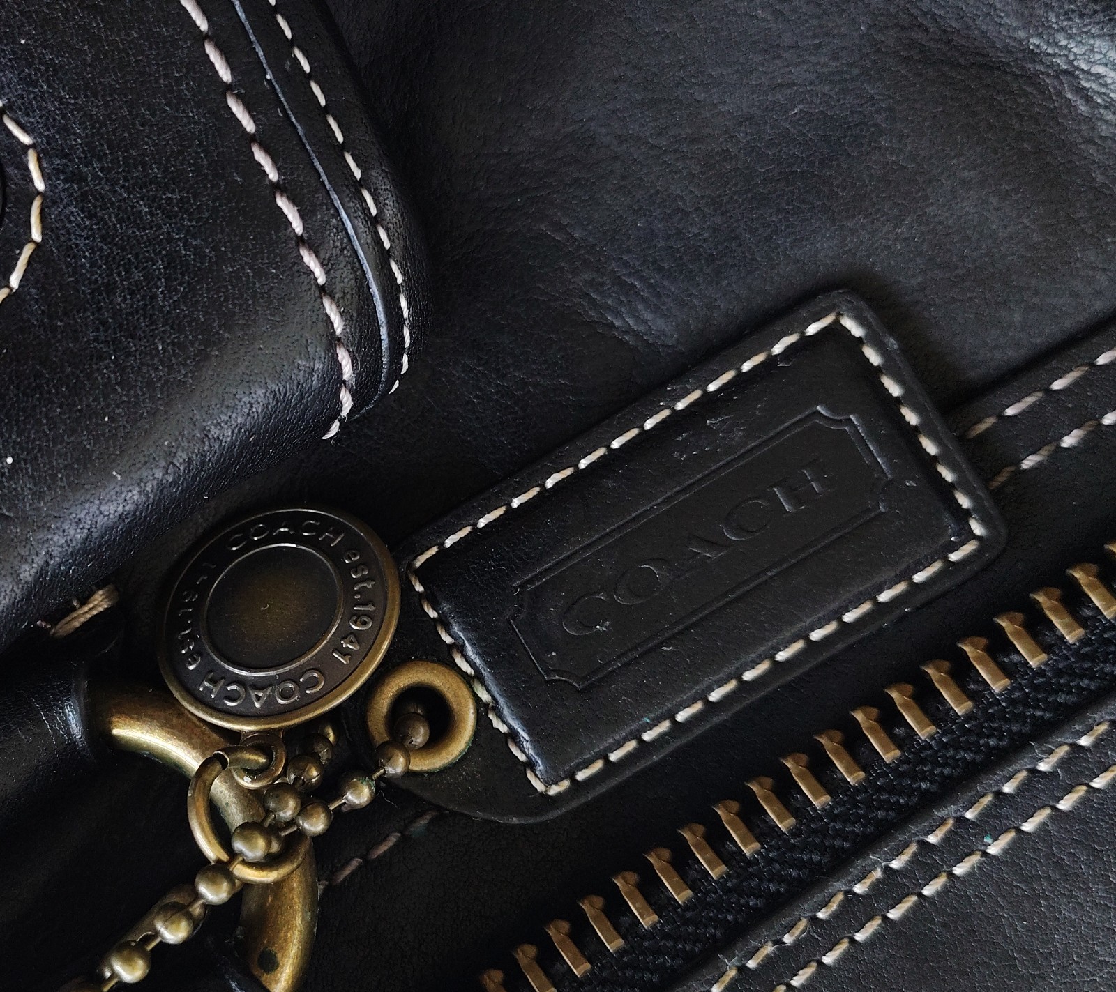 Coach MEDIUM 10330 65th Anniversary Mandy Vintage Black Leather ...