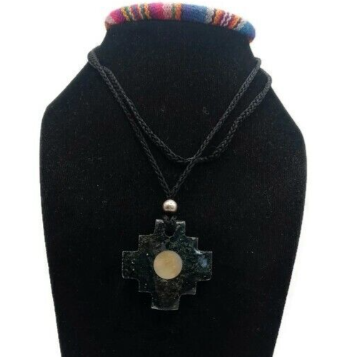 Chakana Inca Necklace Spiritual Connection Hand Carved in Stone Andean ...
