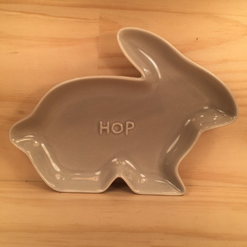 BUNNY RABBIT “Stone Grey” Beautiful Animal Shaped Ceramic Plate ...