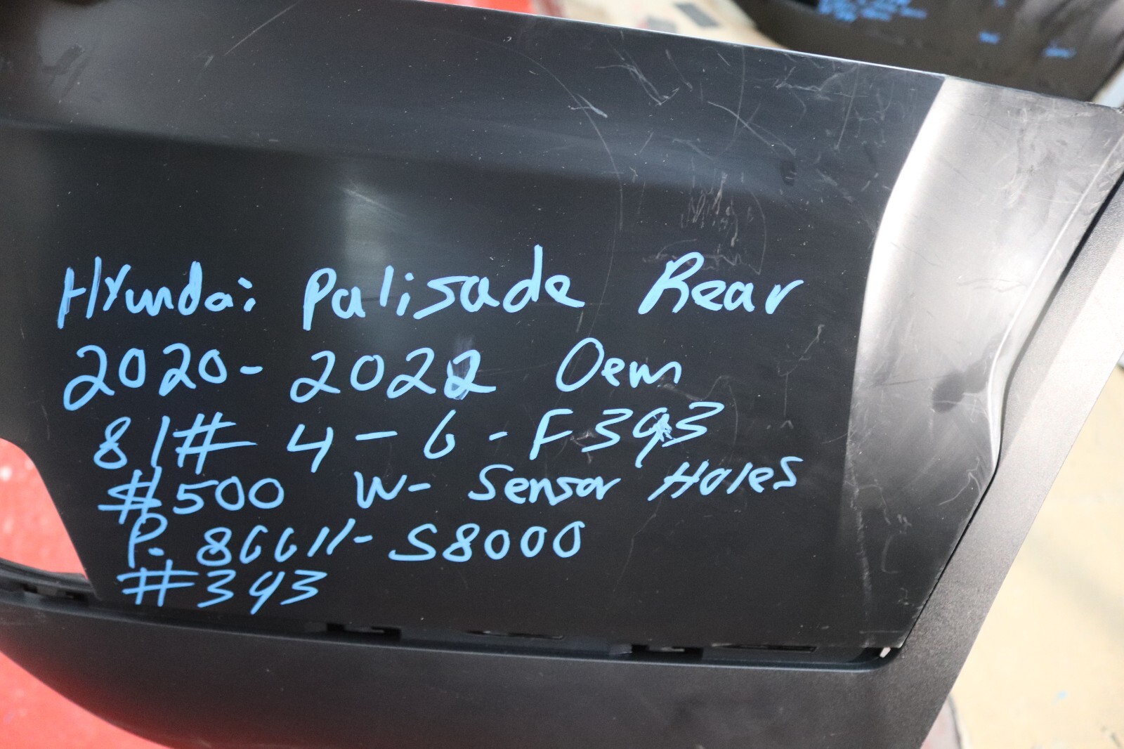 2020 2022 HYUNDAI PALISADE REAR BUMPER COVER OEM WITH SENSOR HOLES | eBay