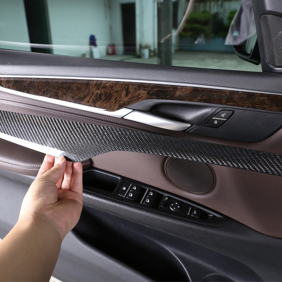 Real Carbon Fiber Interior Door Panel Decor Trim For BMW X5 F15 2014 ...
