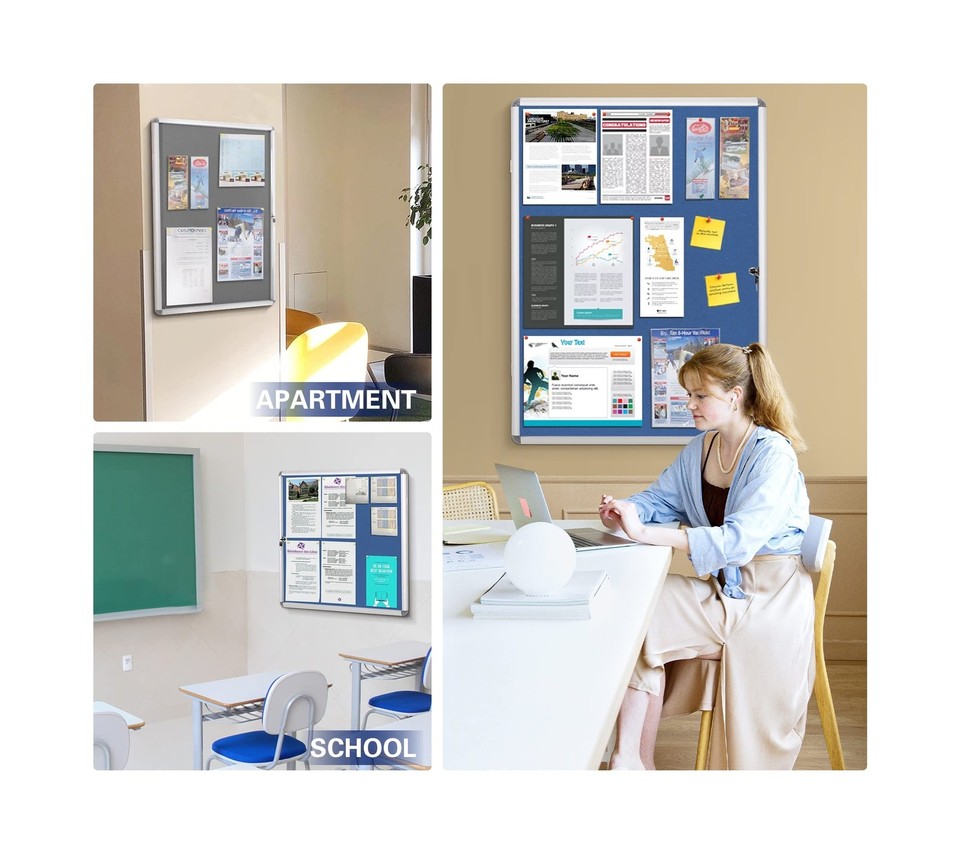 Swansea Enclosed Bulletin Boards Protective Information Case Locking ...