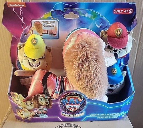 ☀️ PAW PATROL Mighty Movie LIBERTY & JR. PATROLLERS Tot Mini Nano Plush ...