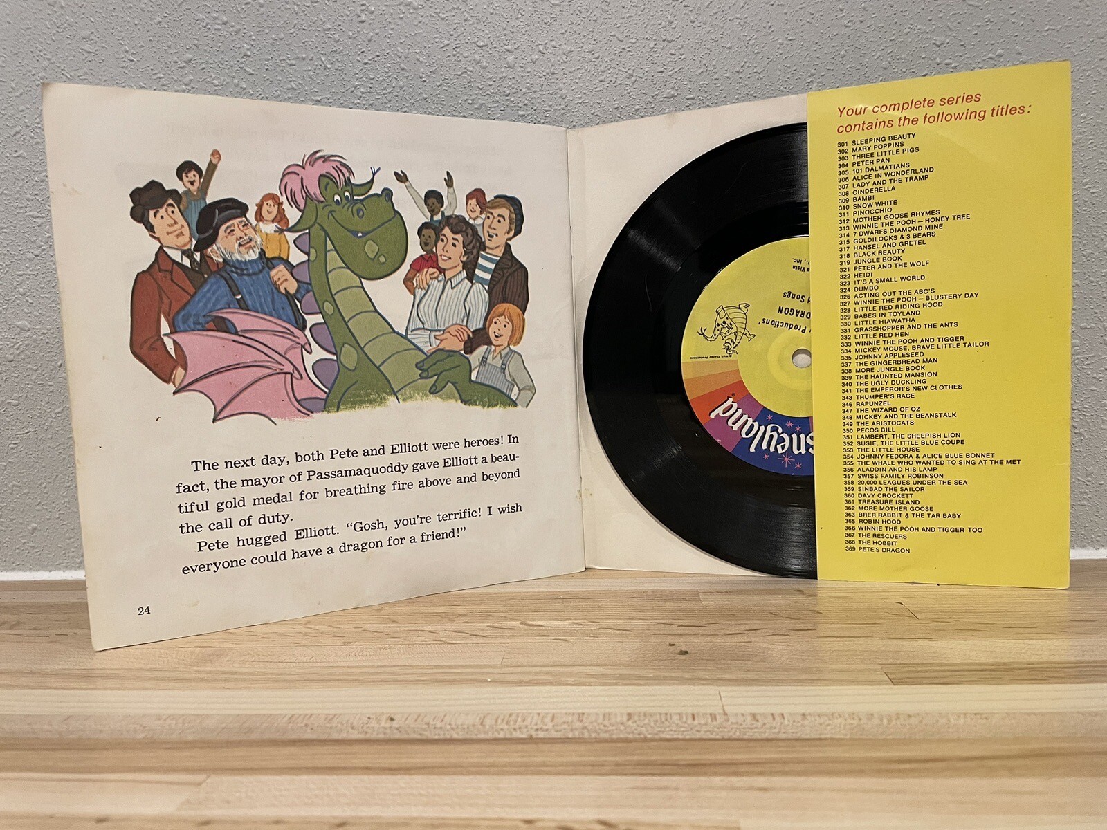 WALT DISNEY See Hear Read PETE'S DRAGON Read Along Book And Record #369 ...