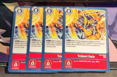 x4 Playset Digimon Alternative Being TRIDENT GAIA Red Option Common EX4-065 | eBay