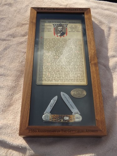 Case XX KNIFE 2013 Abraham Lincoln’s GETTYSBURG ADDRESS WOOD BOX ...