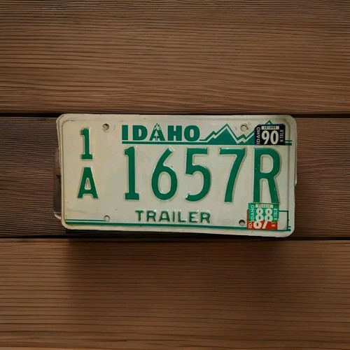 Idaho 1987 Greenie Trailer License Plate 1A 1657R Ada County ManCave ...