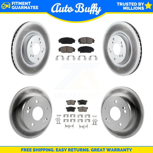 [Front+Rear] Coated Brake Rotor & Ceramic Pad Kit For 2002-2006 Acura ...