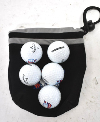 Lot of 5 Callaway Nash Golf Balls w Storage Pouch Supersoft White/Black ...